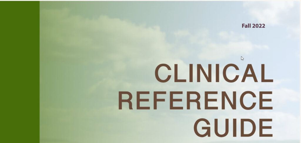 Clinical Reference Guide (CRG) - Fall 2022 edition - IFNH