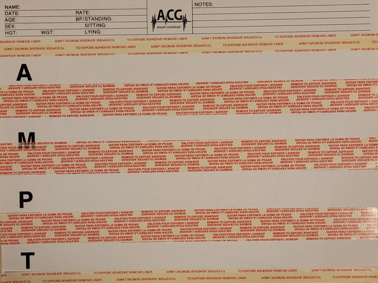 ACG machine chart paper - chart mount card - IFNH